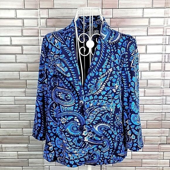 Joan Rivers | Jackets & Coats | Joan Riversblue Paisley Blazer Sizes ...